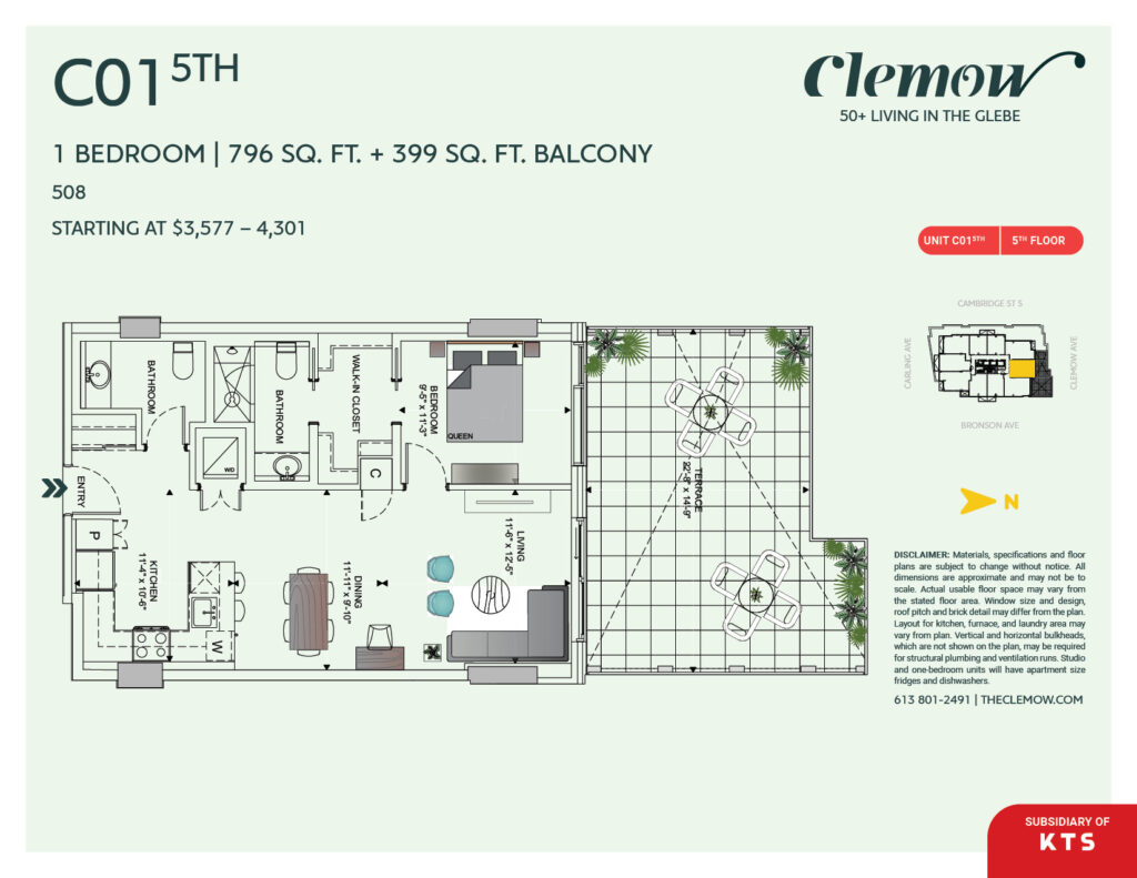 Units & Pricing – The Clemow | Rental Apartments for 50+
