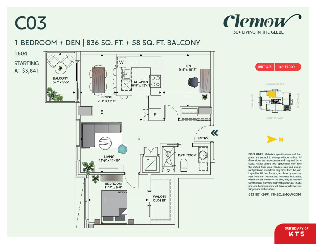 Units & Pricing – The Clemow | Rental Apartments for 50+