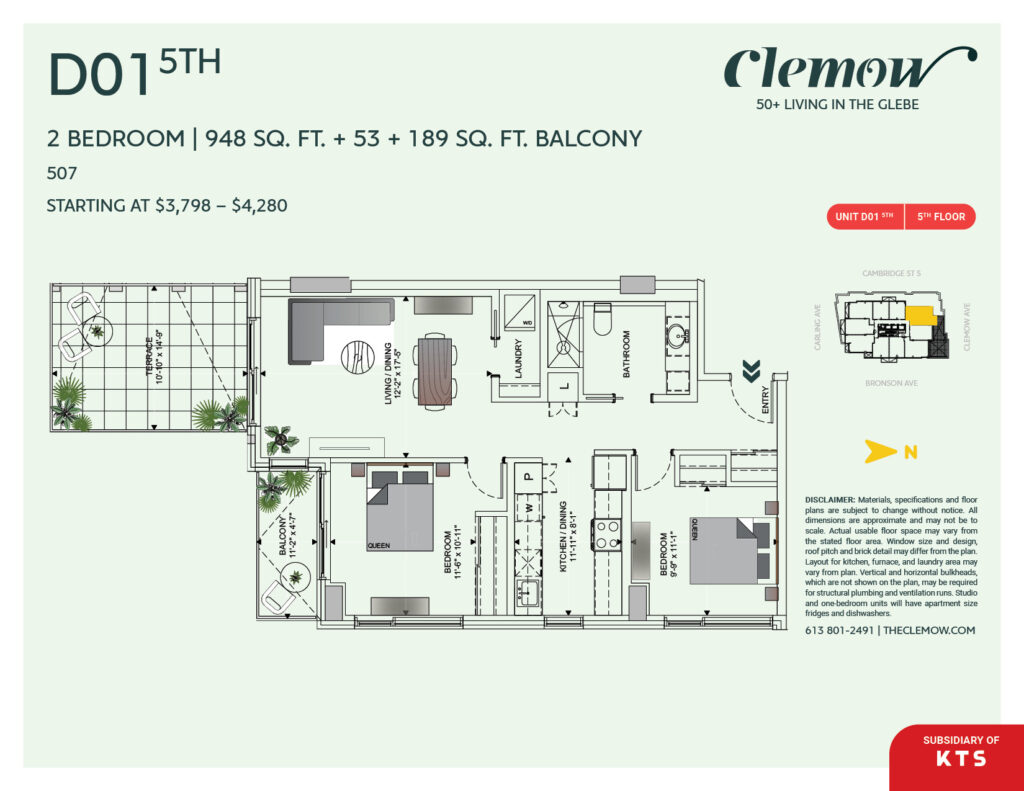 Units & Pricing – The Clemow | Rental Apartments for 50+