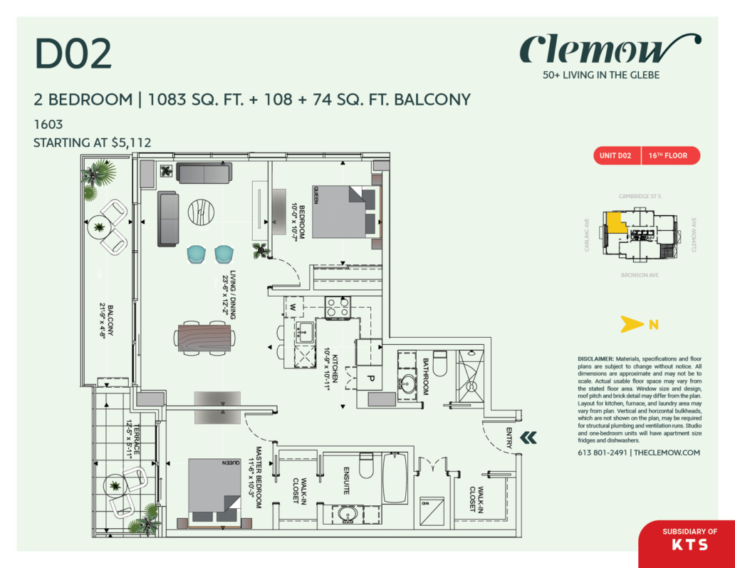Units & Pricing – The Clemow | Rental Apartments for 50+