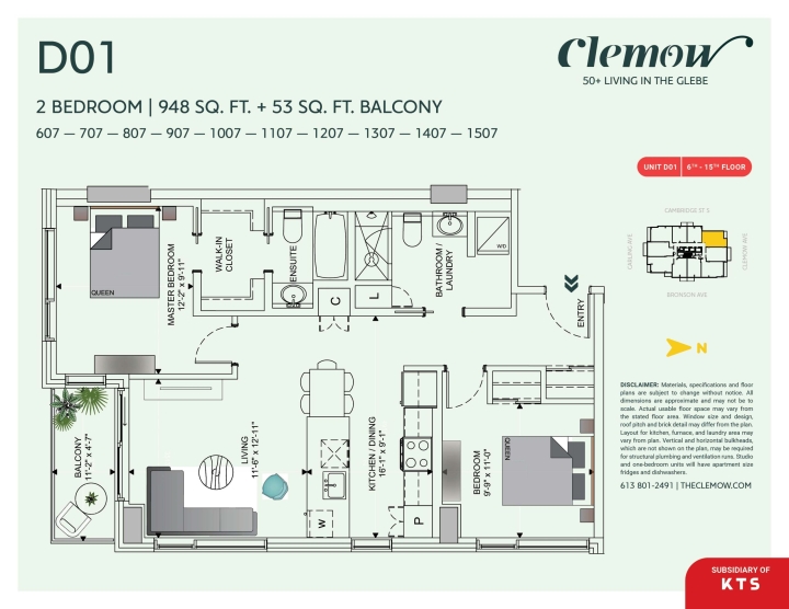 Units & Pricing – The Clemow | Rental Apartments for 50+
