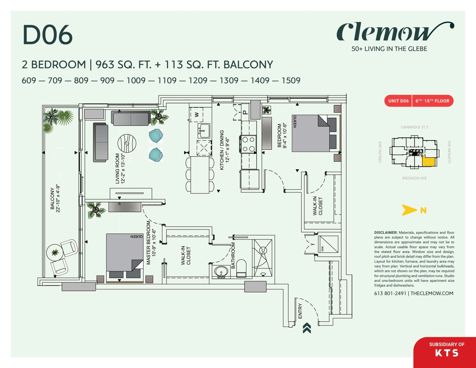 Units & Pricing – The Clemow | Rental Apartments for 50+