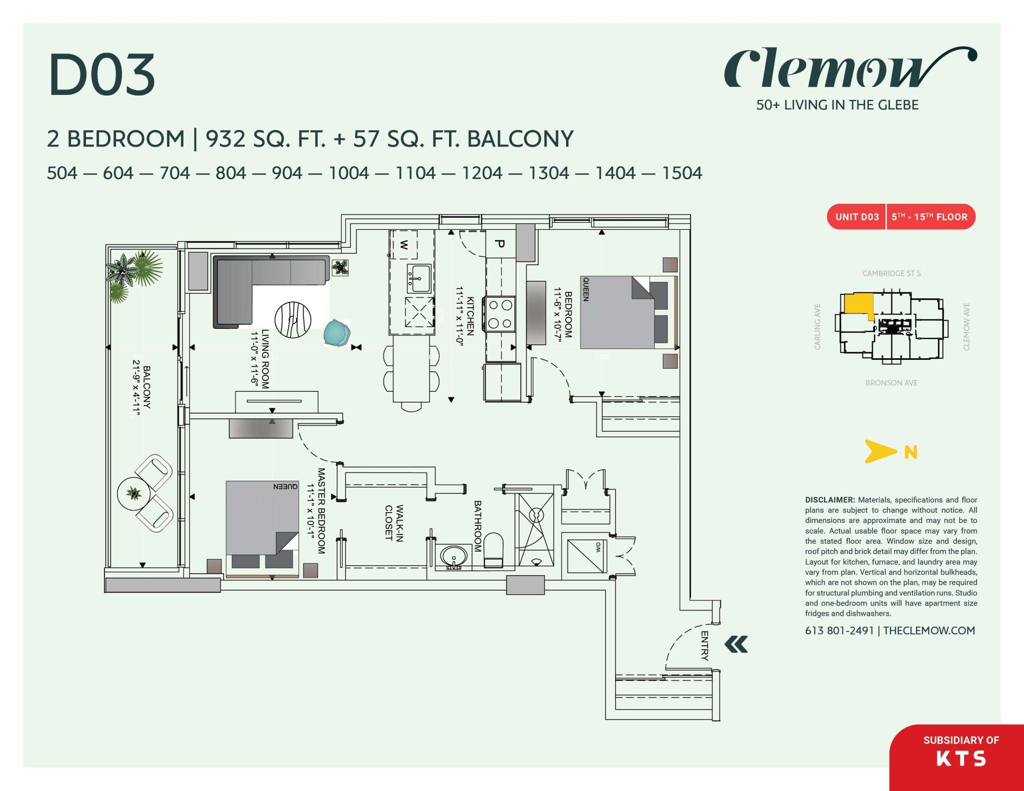 Units & Pricing – The Clemow | Rental Apartments for 50+