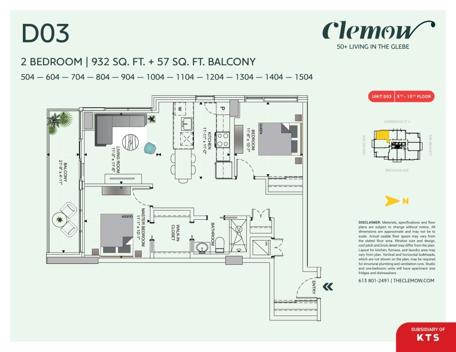 Units & Pricing – The Clemow | Rental Apartments for 50+